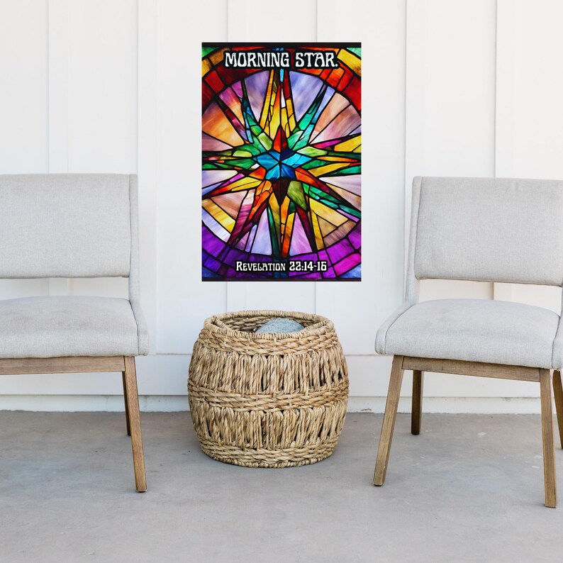 Morning Star Stained Glass Poster, Jesus the Morning Star, Revelation ...