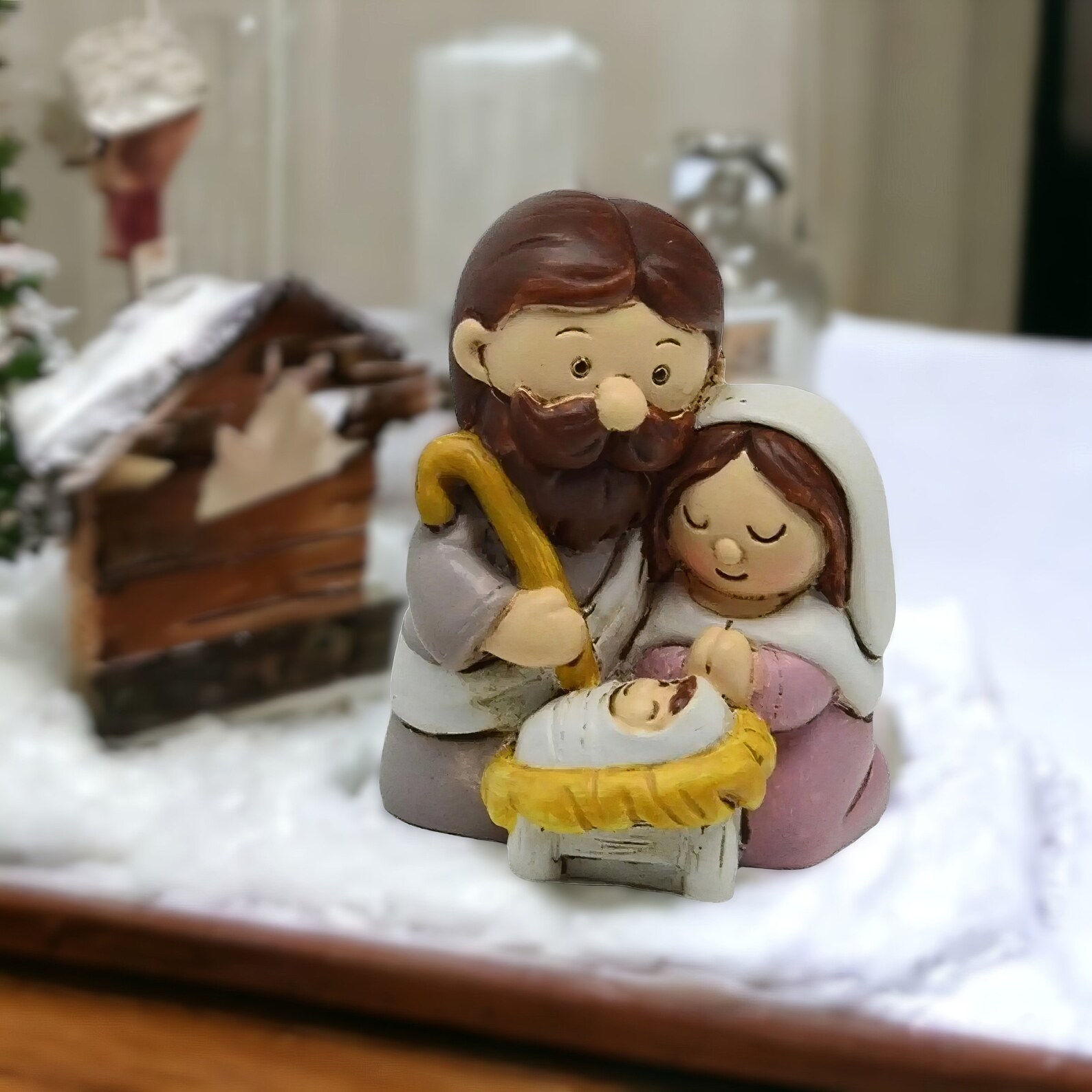 Sacred Nativity Scene: Resin Holy Family Figures, Jesus' Birth Ornament ...