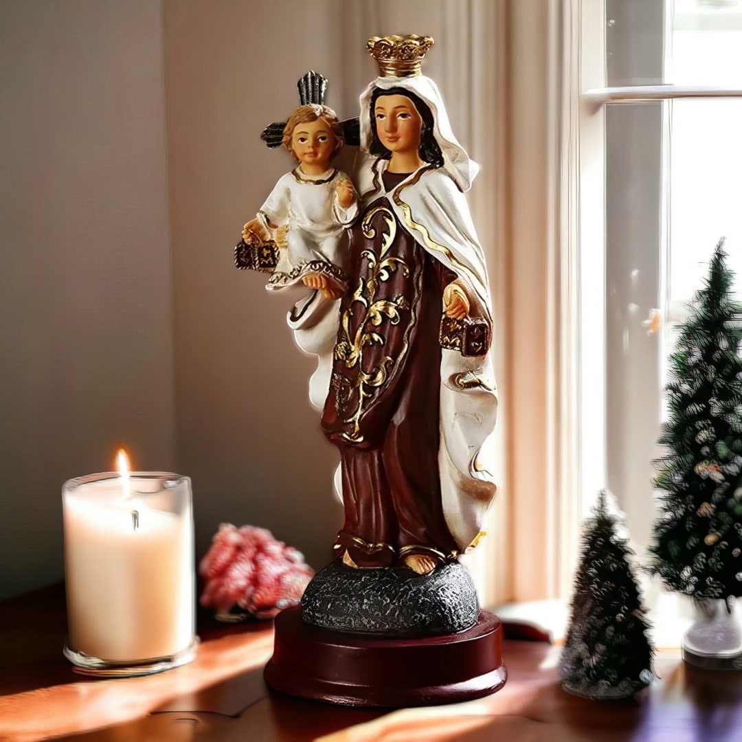 Blessed Virgin Mary Resin Statue: Our Lady of Christ Tabletop Figurine ...