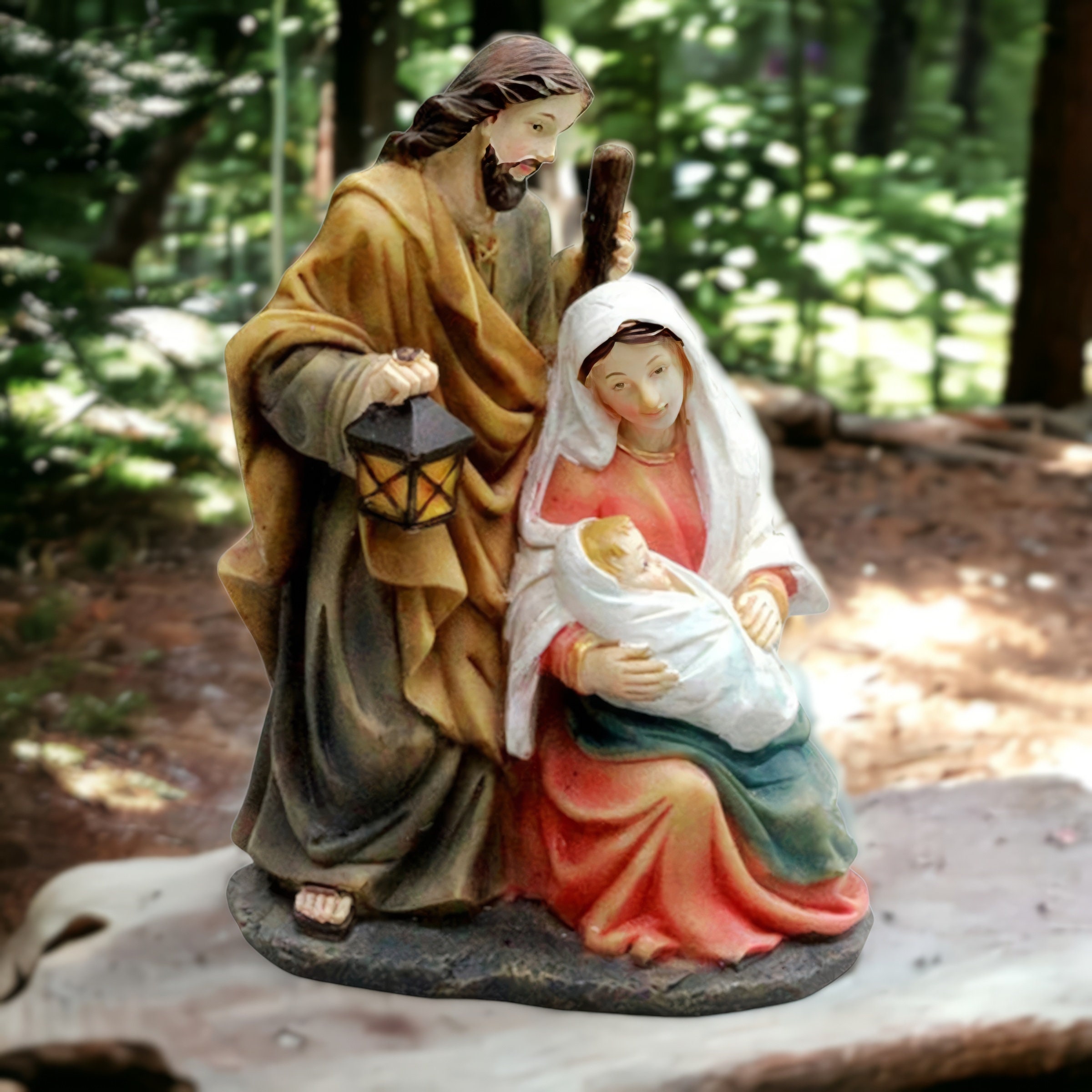 Divine Nativity Resin Sculpture Virgin Mary Statue, Holy Family Figures ...