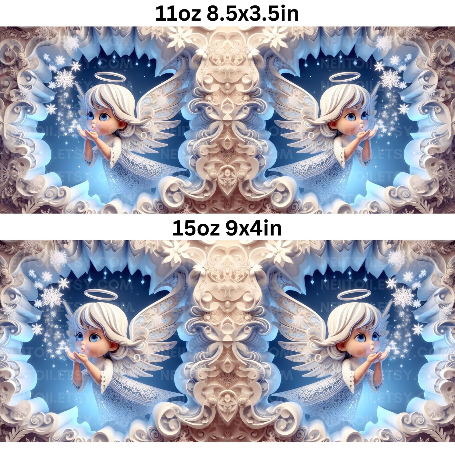 Angel Mug Wrap Png 11oz 15 Oz 3d Hole in a Wall Coffee Cup Sublimation ...