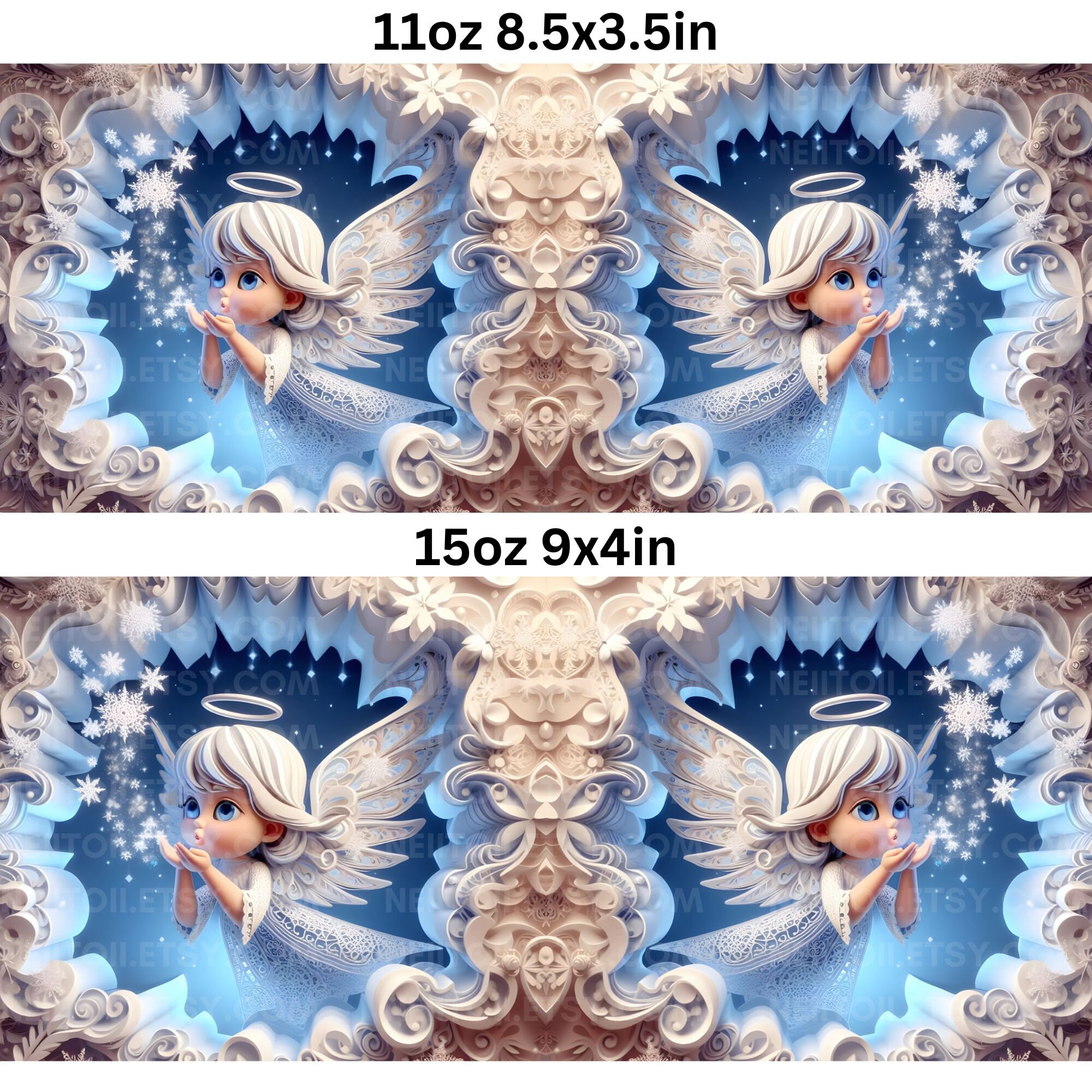 Angel Mug Wrap Png 11oz 15 Oz 3d Hole in a Wall Coffee Cup Sublimation ...