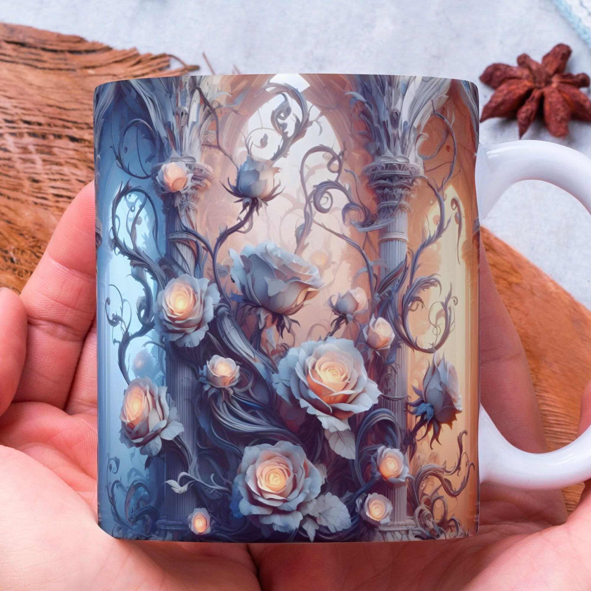 3D Mug Wrap Png Bundle 11oz 15oz 5 Hole in a Wall Designs Beauty and ...