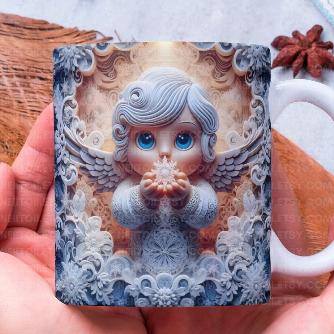 Angel Mug Wrap Png Bundle 11oz 15oz 3d Whole in Wall Coffee Cup ...