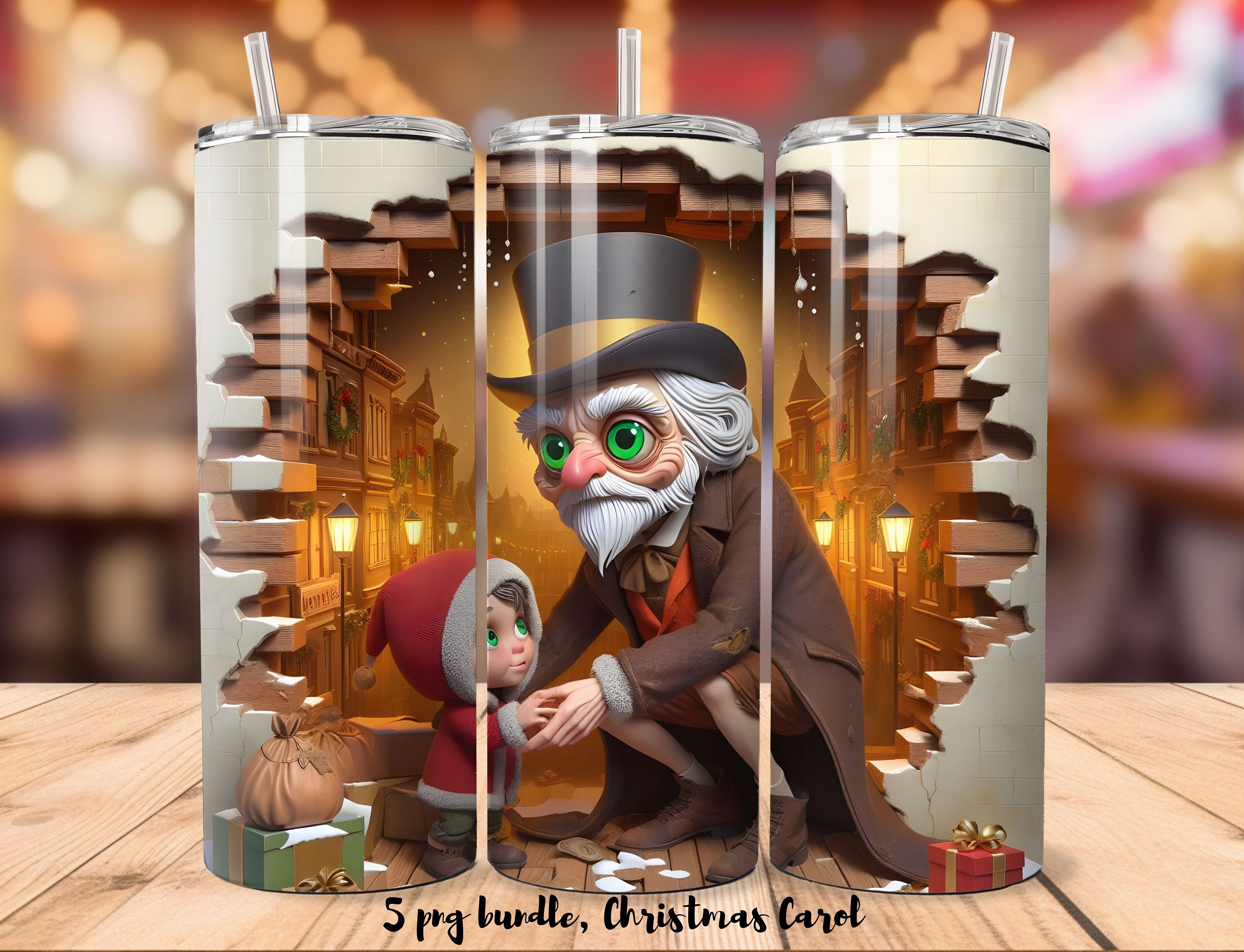 3D Tumbler Wrap Png Bundle 20oz 5 Hole in a Wall Designs Christmas ...