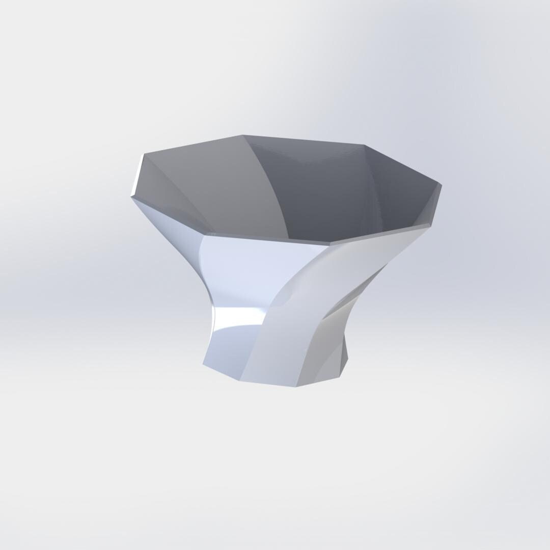 3D Printable Octagon Twist Shape Bowl. STL File for 3D Printing, Unique ...