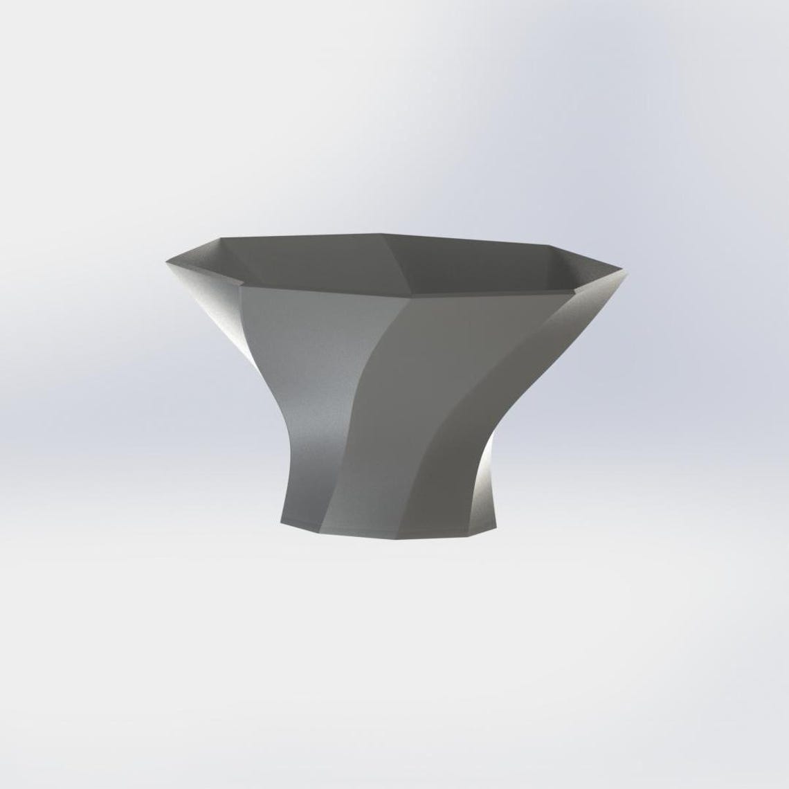 3D Printable Octagon Twist Shape Bowl. STL File for 3D Printing, Unique ...