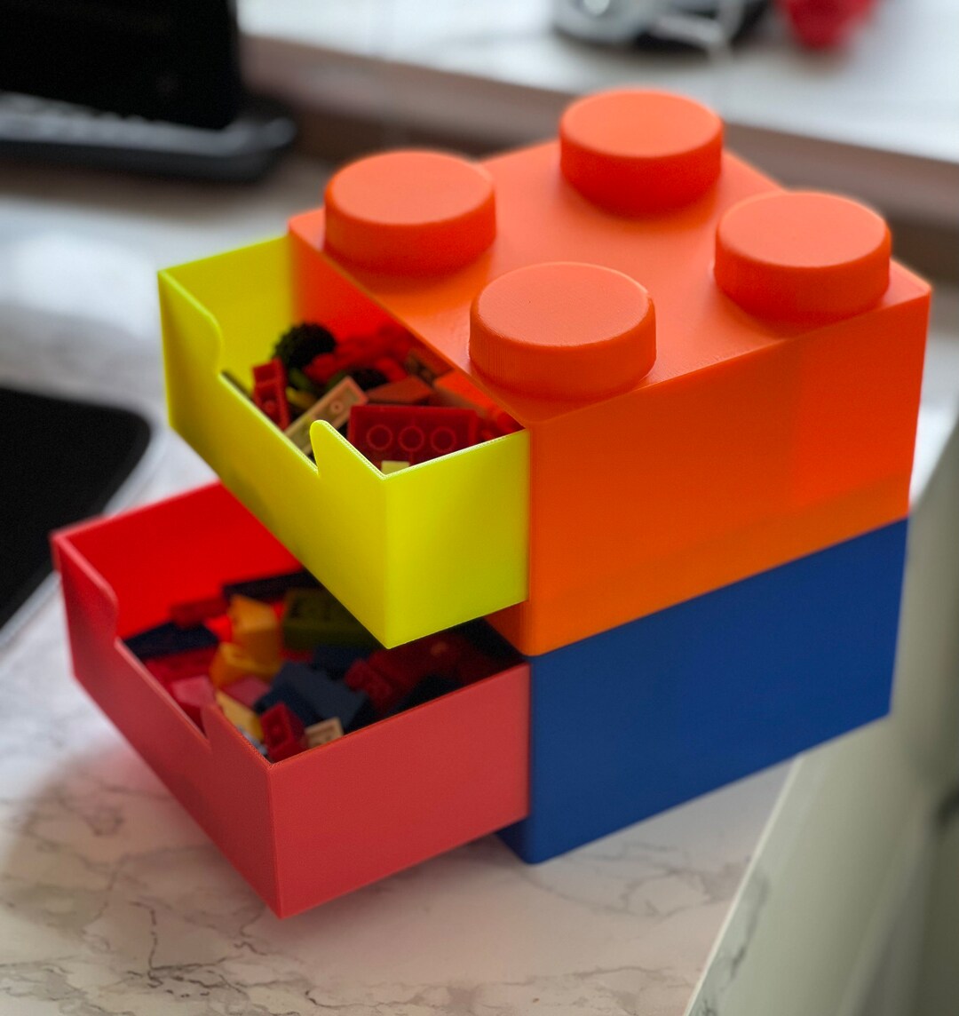 3D Printable Brick Storage Bundle 3 Draw Pack Stackable Organizers for ...