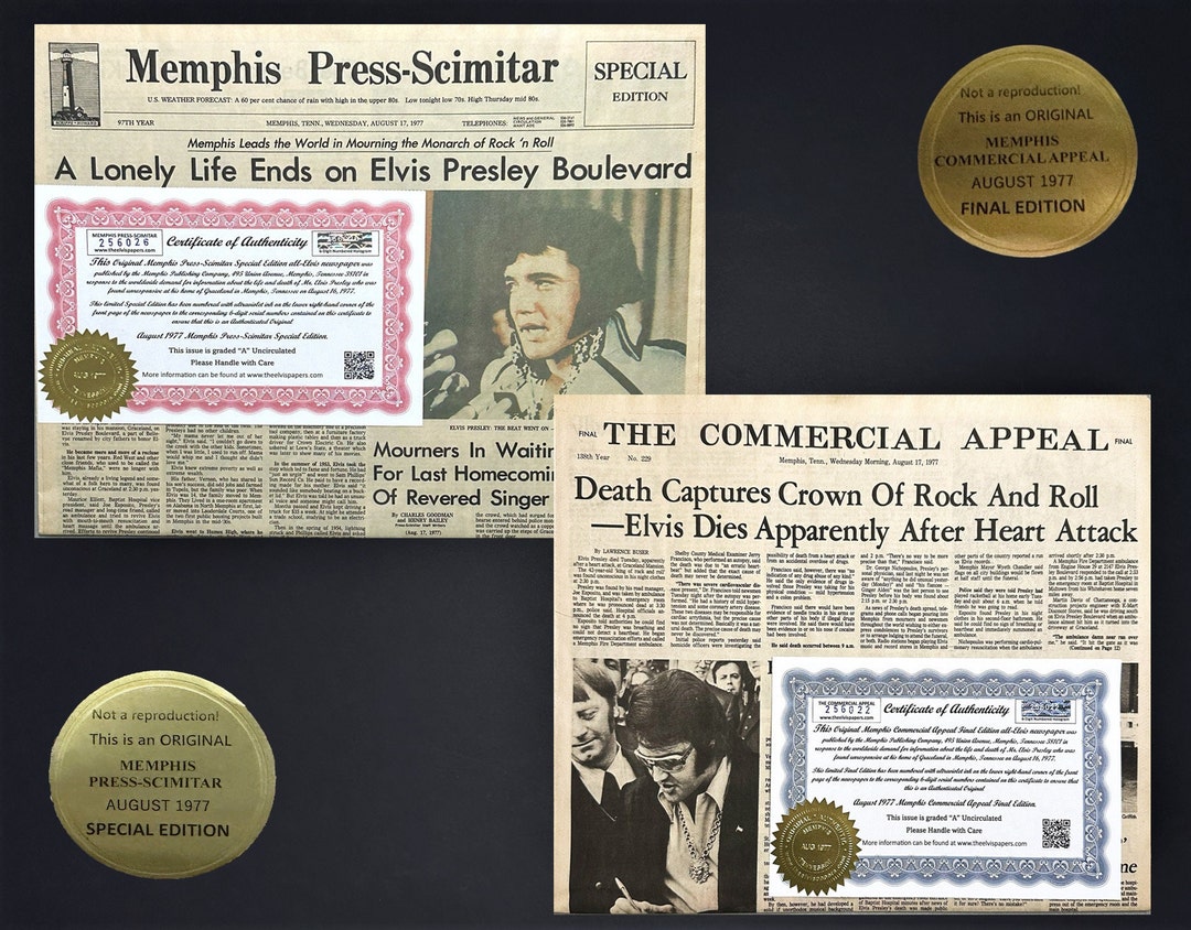 Rare August 1977 Elvis Presley Death Memphis Newspapers All-elvis ...