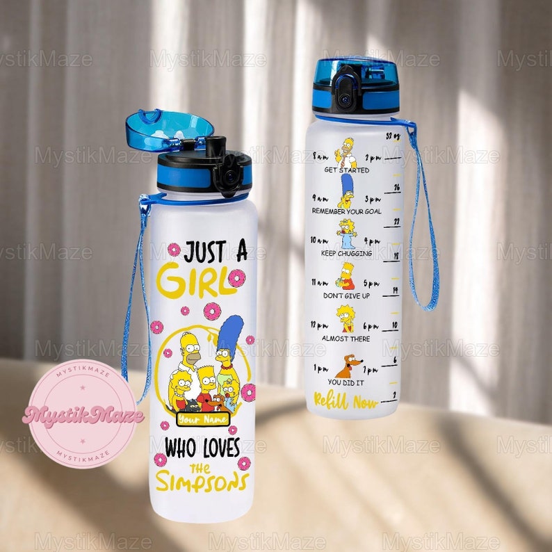 Christmas Simpsons Water Bottle Simpsons Water Tracker - Etsy