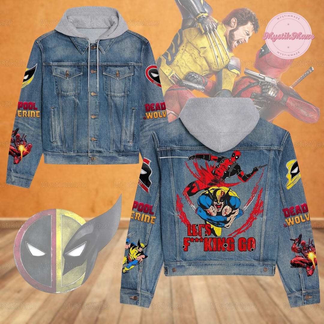Deadpool Wolverine Denim Jacket, Deadpool Jean Jacket, Deadpool ...