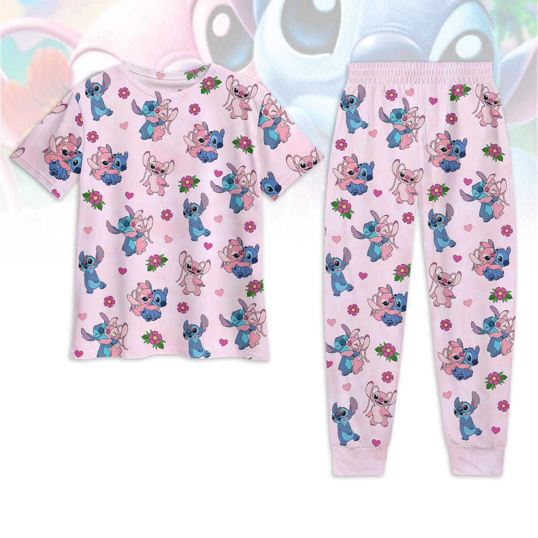 Stitch and Angel Pajamas Set, Ohana Family Pajamas, Magic Kingdom Shirt ...