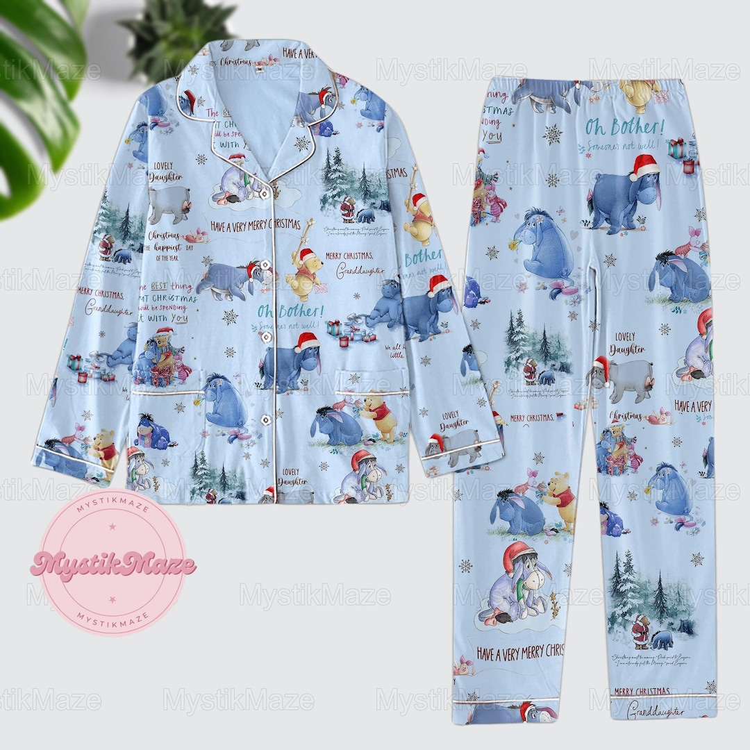 Eeyore Pajamas Set, Disney Eeyore Womens Pajamas, Eeyore Midnight Shirt ...