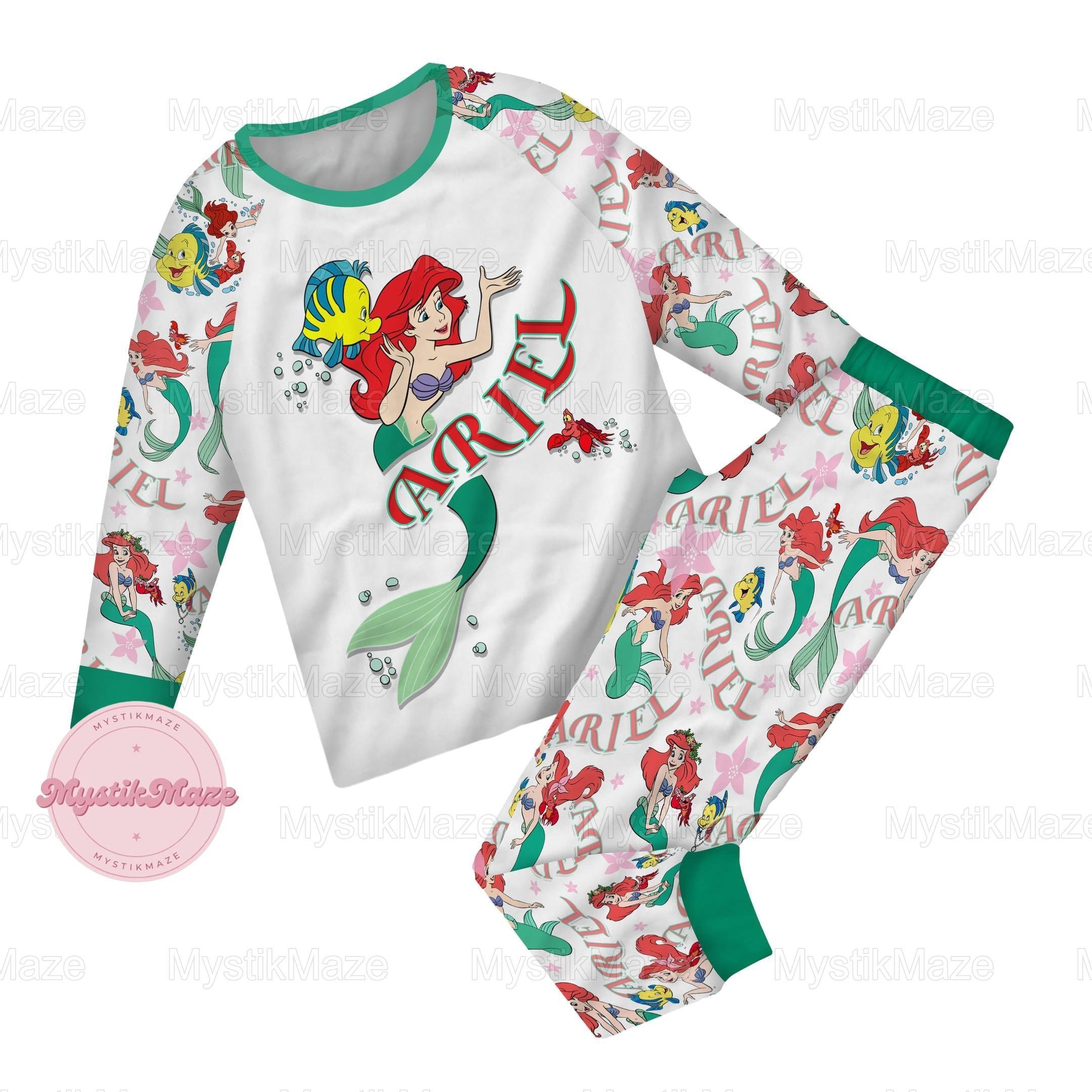 Ariel Pajamas Family, the Little Mermaid Pajamas Set, Ariel Disney ...