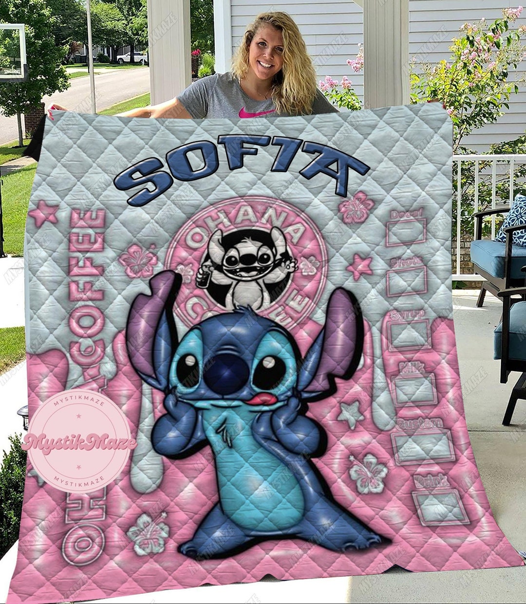 Personalized Stitch Quilt, Lilo Stitch Quilt Pattern, Stitch Disney ...
