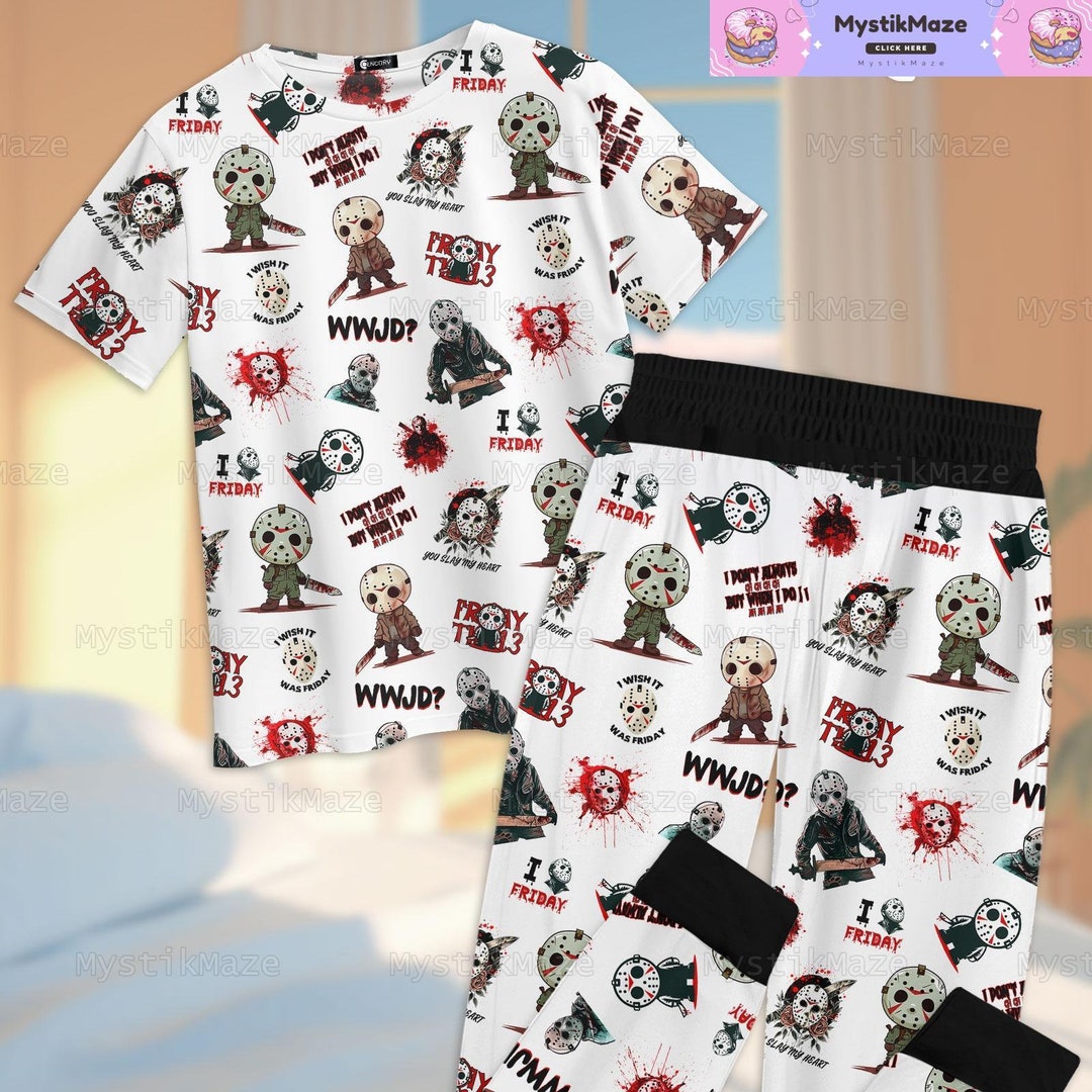 Jason Voorhees Pajamas Set, Friday the 13th Pj Set, Jason Voorhees ...