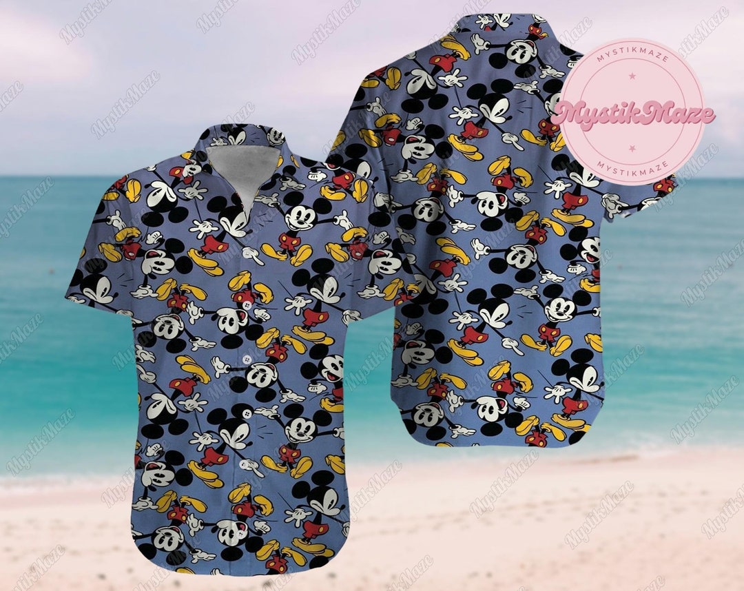 Mickey Button Shirt, Mickey Mouse Shirt, Mickey Hawaiian Shirt, Magic ...