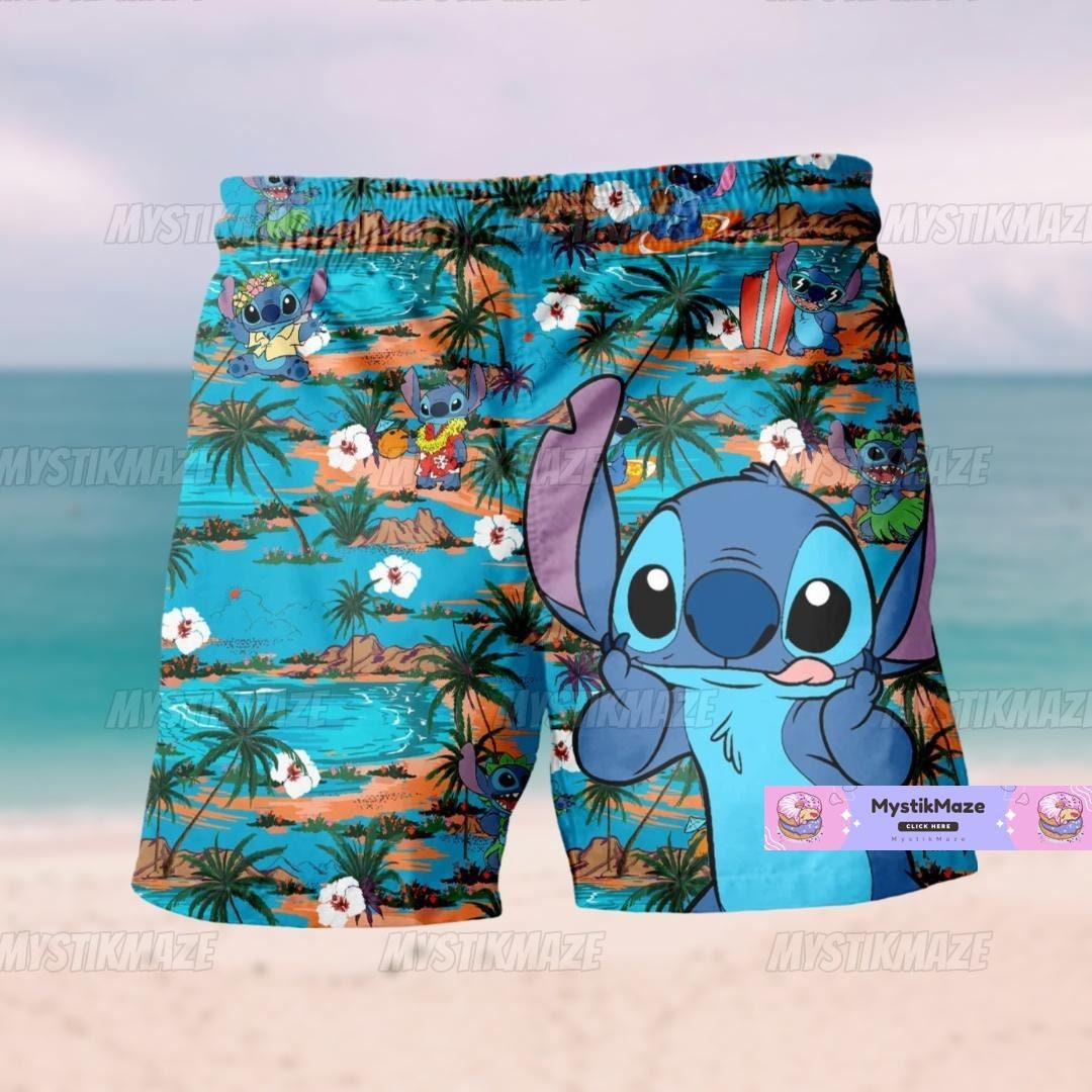 Stitch Short Men, Lilo Stitch Beach Short, Stitch Disney Beach Short ...
