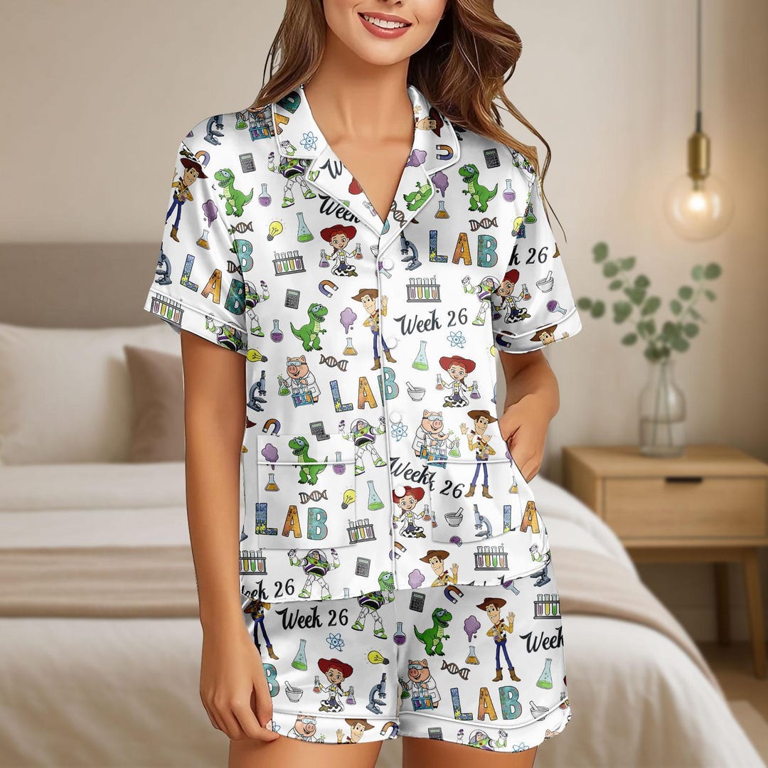 Disney Toy Story Lab Week 2026 Satin Pajamas Set, Buzz Lightyear Woody ...