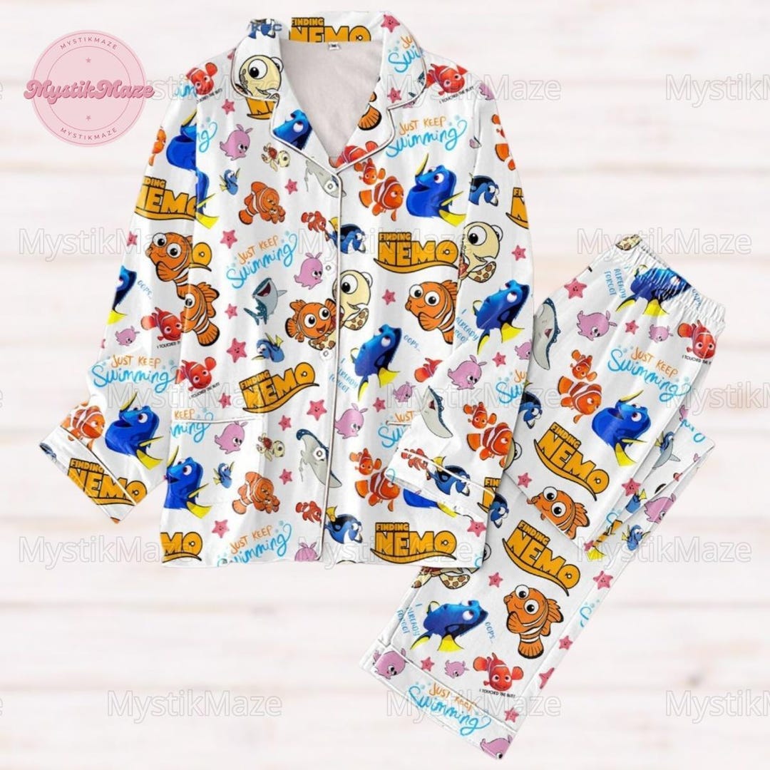 Christmas Finding Nemo Pajamas Set, Disney Finding Nemo Holiday Pajamas ...