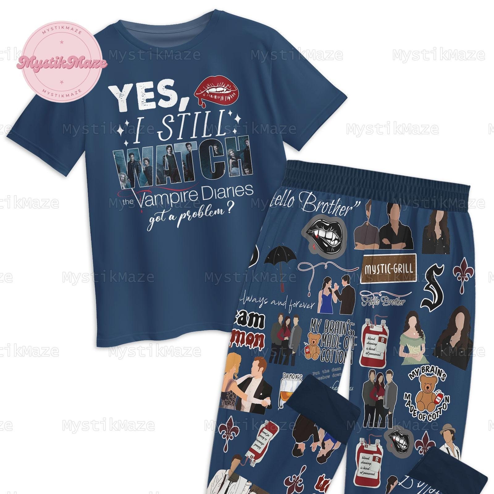 Vampire Diaries Pajamas Set, Vampire Diaries Tshirt, Vampire Diaries ...