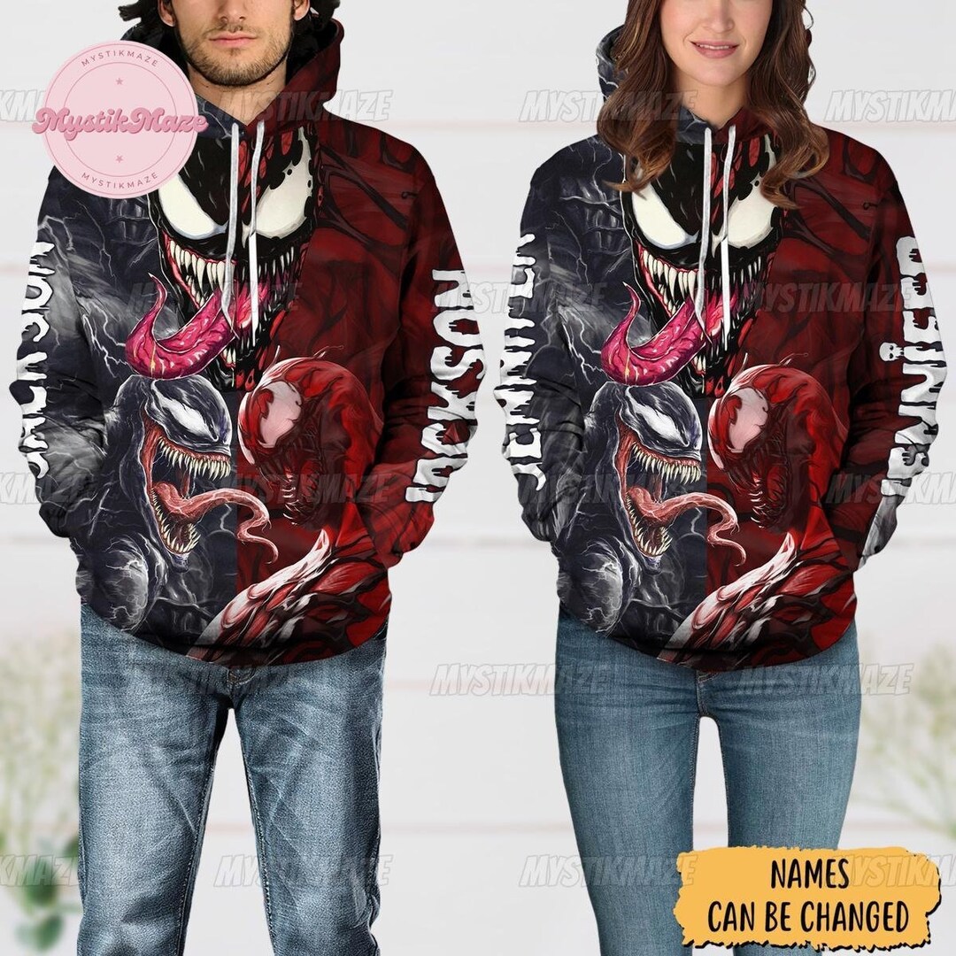 Personalized Black and Red Monster Hoodie, Horror Movies Hoodie ...