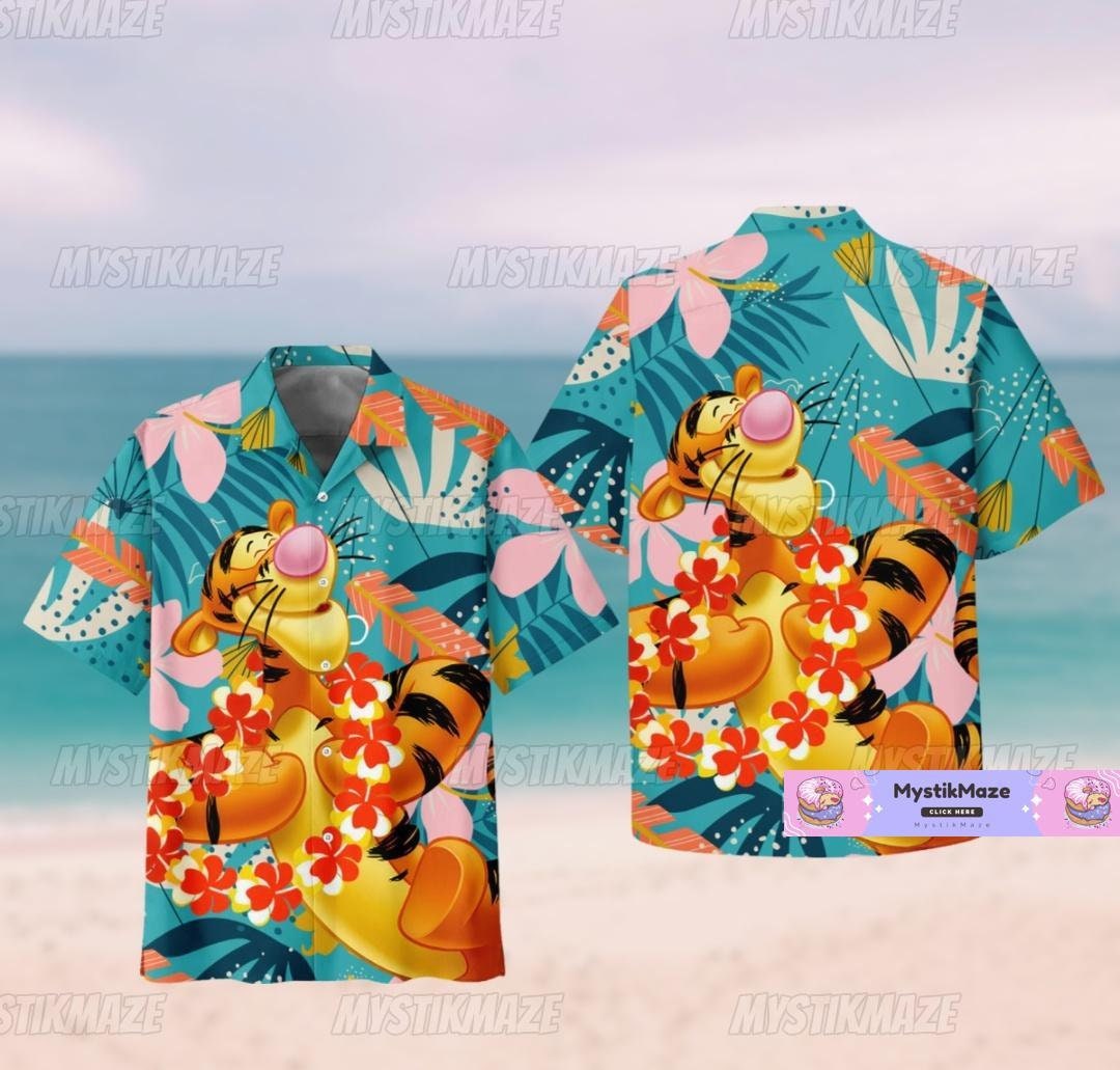 Tigger Disney Hawaiian Shirt, Tigger Button Shirt, Magic Kingdom Shirt ...