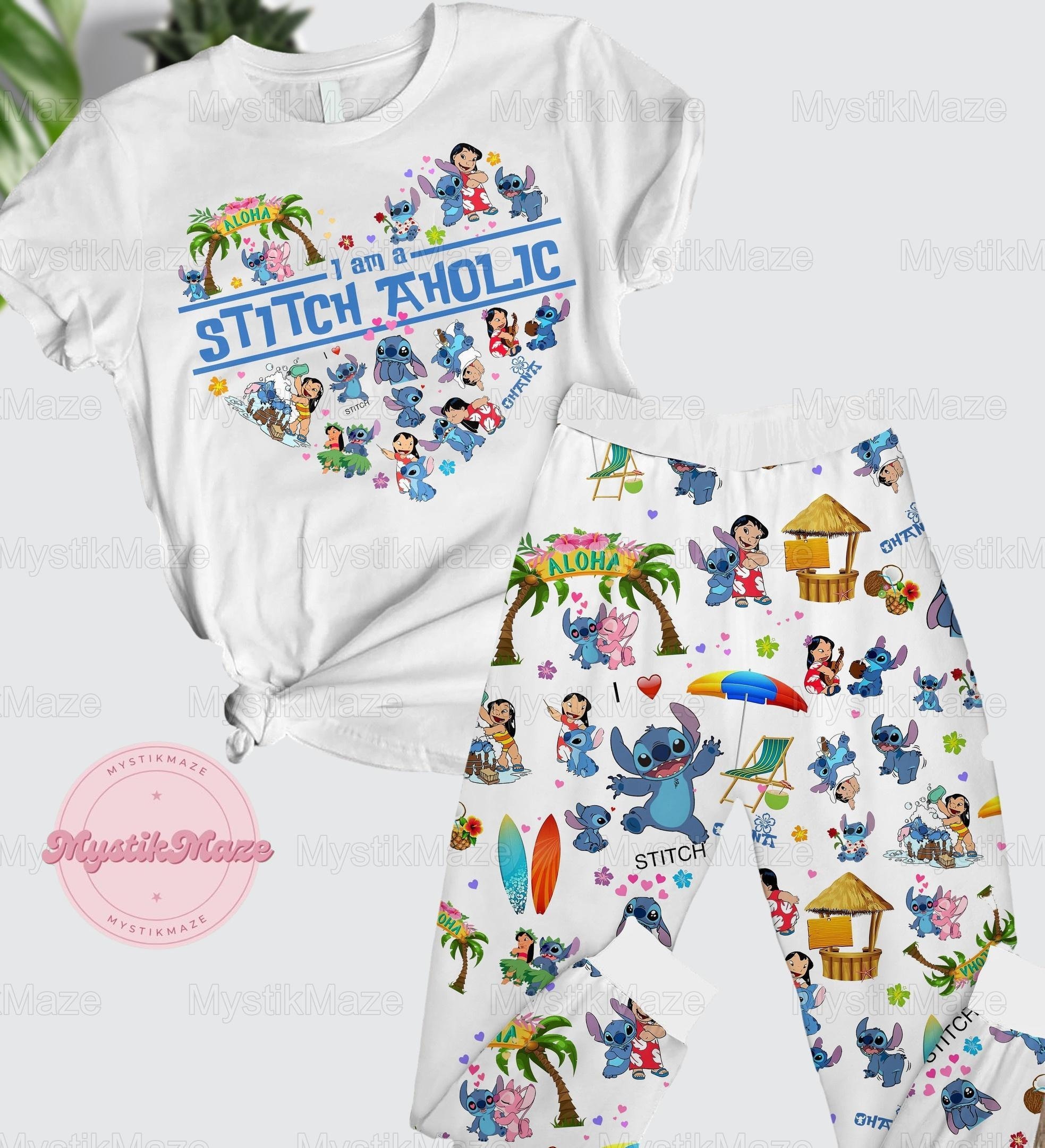 Christmas Stitch Pajamas Set, Stitch Pajamas Christmas, Lilo Stitch ...