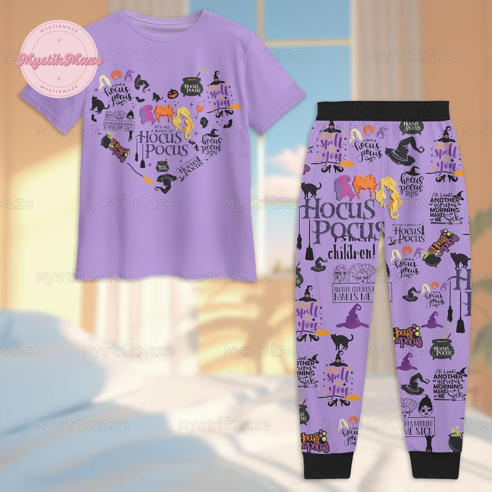 Halloween Hocus Pocus Pajamas Set, Spooky Season Shirt, Matching ...