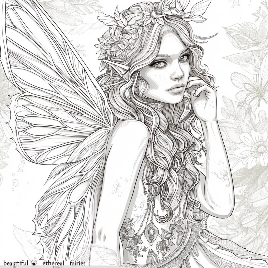 Enchanted Forest Fairy Coloring Pages: Coloring Book for Adults and ...