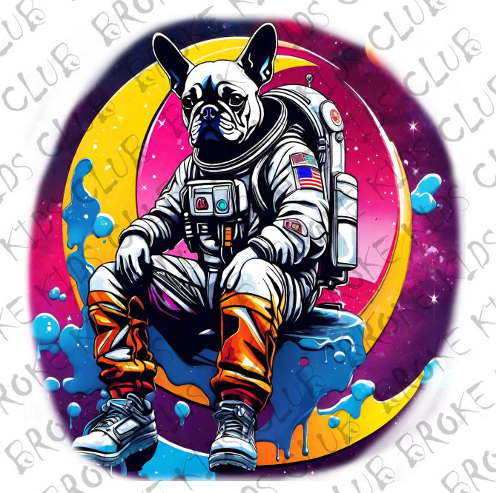 Frenchie Astronaut Digital Download - Etsy