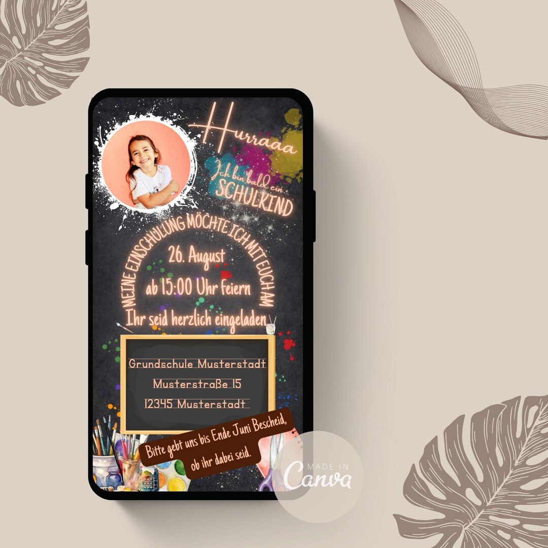 Digital Invitation Card for School Enrollment Invitation for School ...