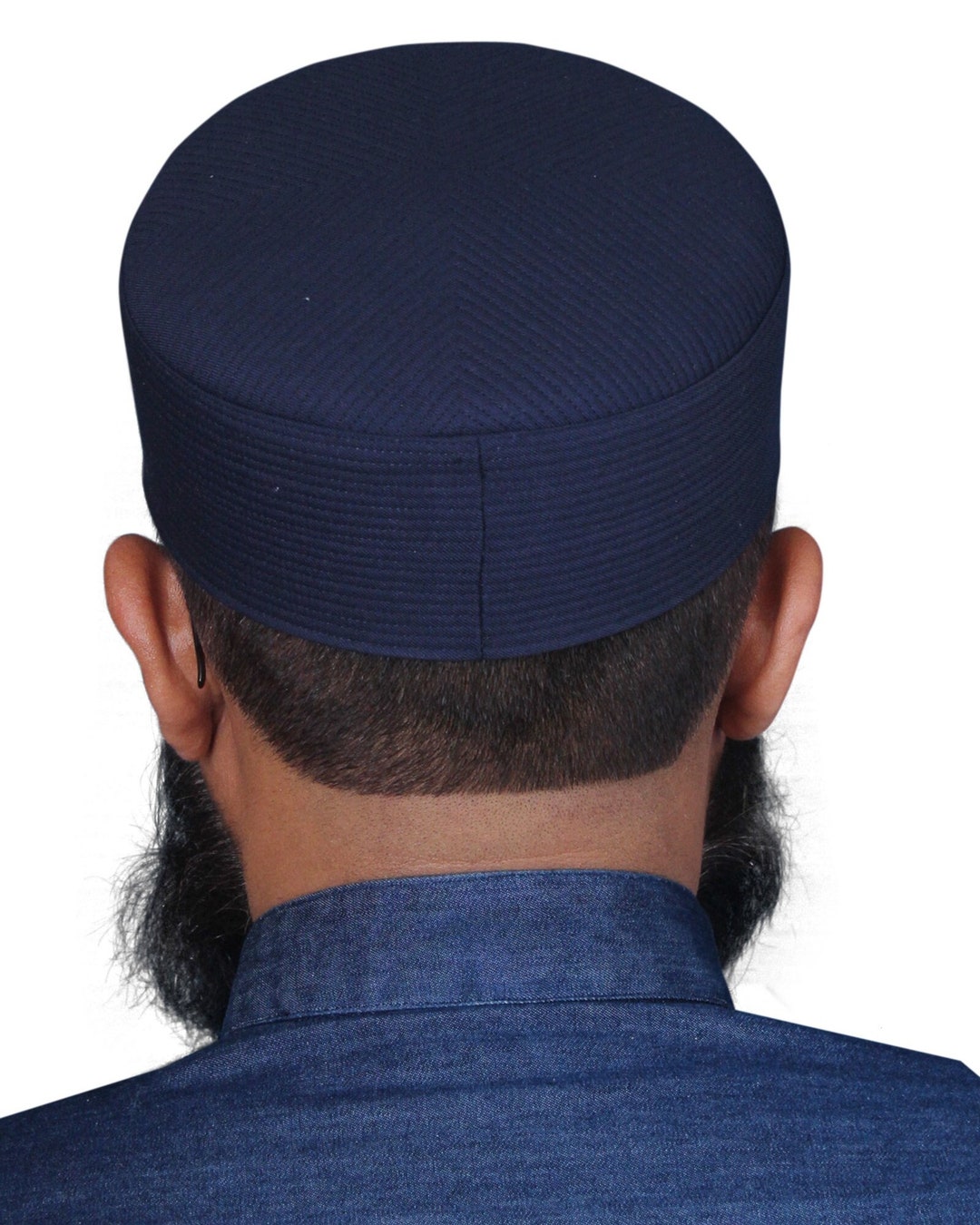 Navy Mens Premium Islamic Prayer Cap, Turban, Kufi Muslim. - Etsy