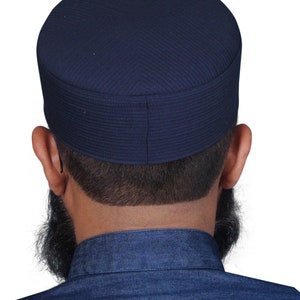 Navy Mens Premium Islamic Prayer Cap, Turban, Kufi Muslim. - Etsy