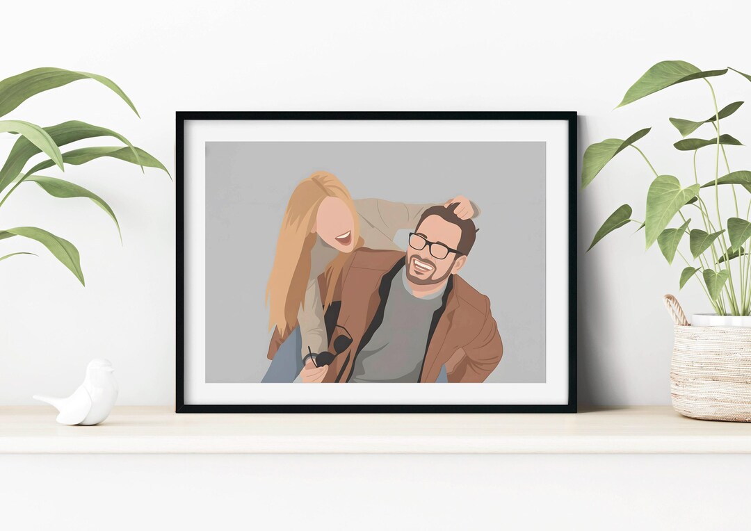 Custom Faceless Portrait | Minimalist Couple Illustration | Digital Art ...