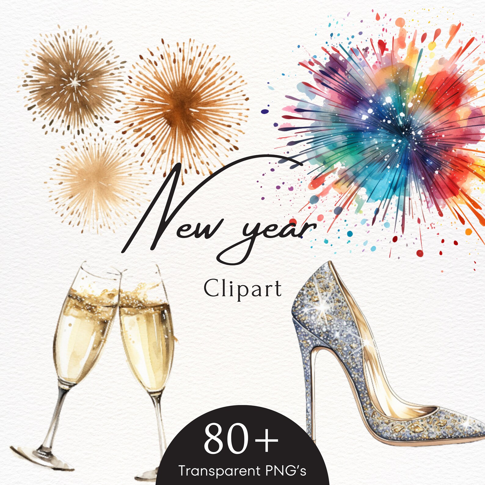 Happy New Year Clipart, New Year PNG, Nye Png, New Years Eve 2023/2024 ...
