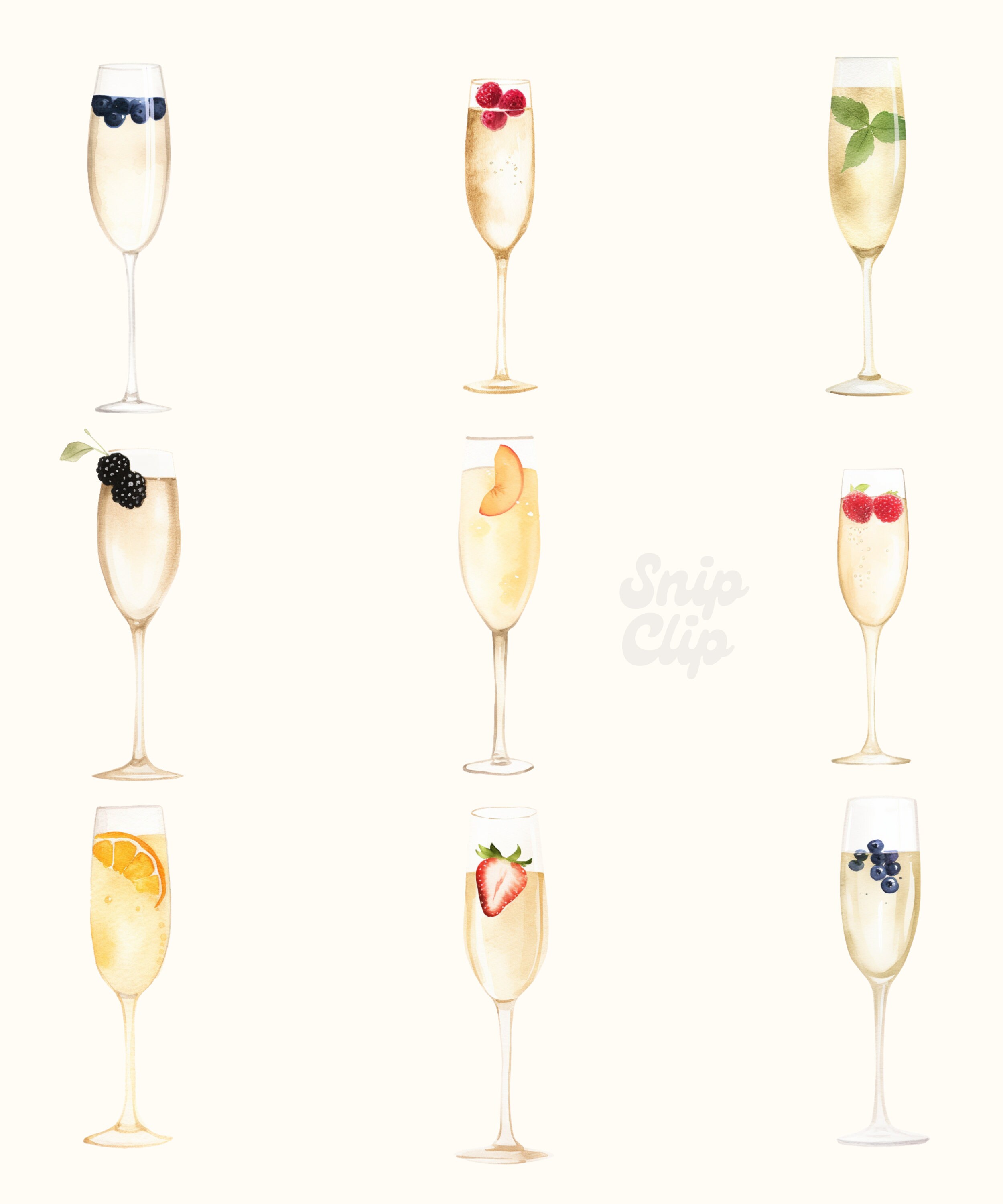 Watercolor Champagne Clipart, Celebration & Party PNG, Eucalyptus Frame ...