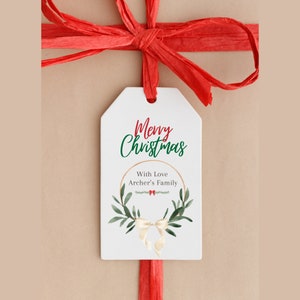 Printable Merry Christmas Gift Tag PNG PDF, Christmas Holiday Labels ...