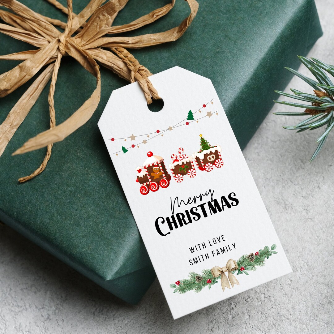 Editable Merry Christmas Gift Tag PNG PDF, Christmas Holiday Party ...