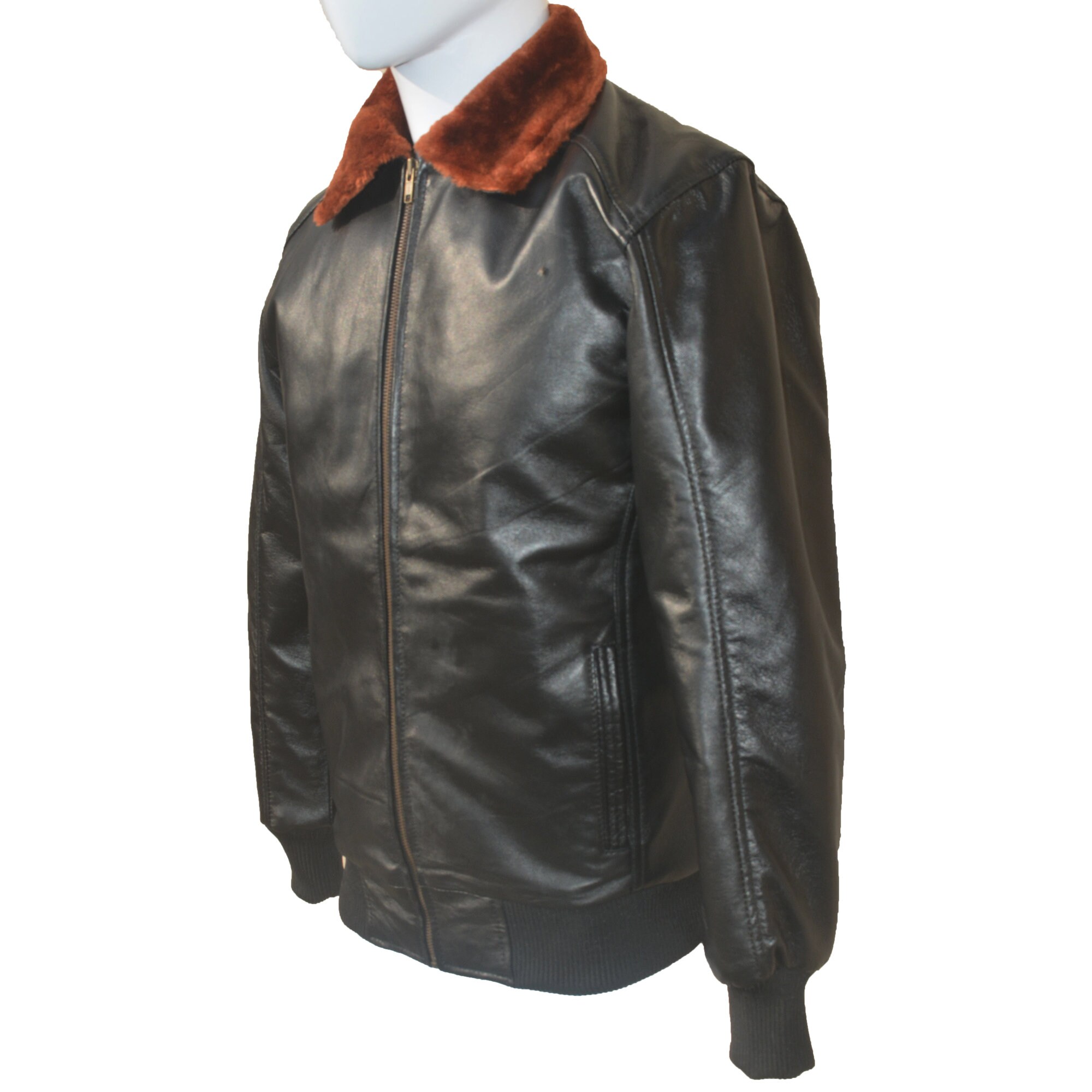 Men's Brown Leather Jacket Bombar Leather Jacket Gift - Etsy