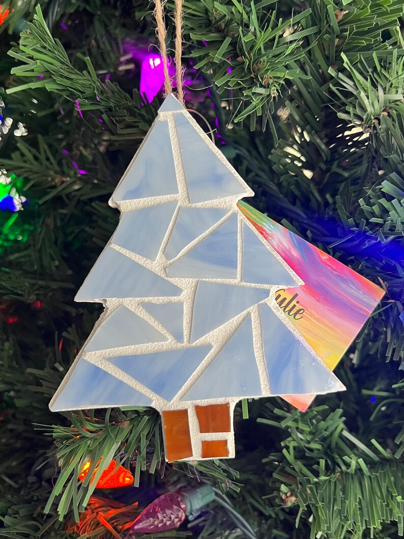 Tree Handmade Glass Mosaic Christmas Ornament Multicolor - Etsy