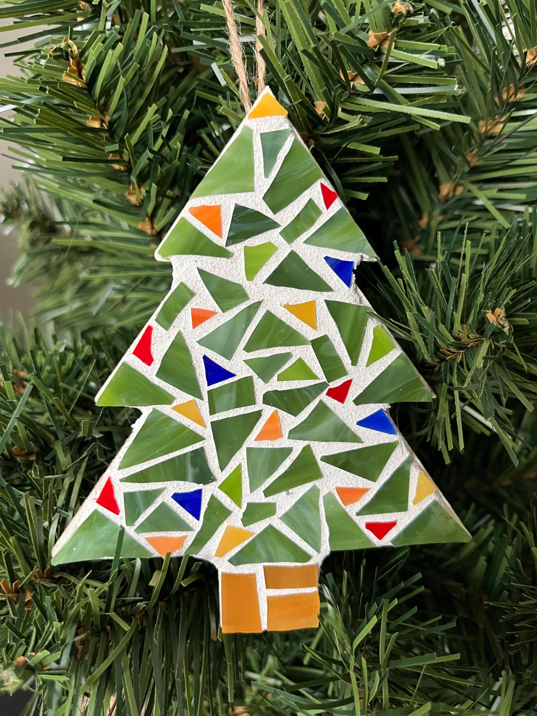 Tree With Lights Handmade Glass Mosaic Christmas Ornament - Etsy