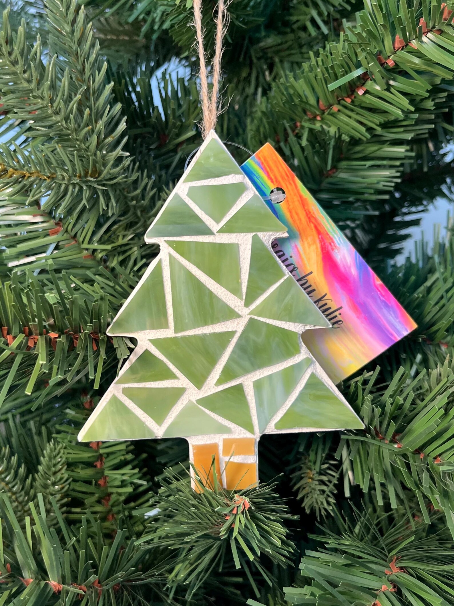 Tree Handmade Glass Mosaic Christmas Ornament Multicolor - Etsy