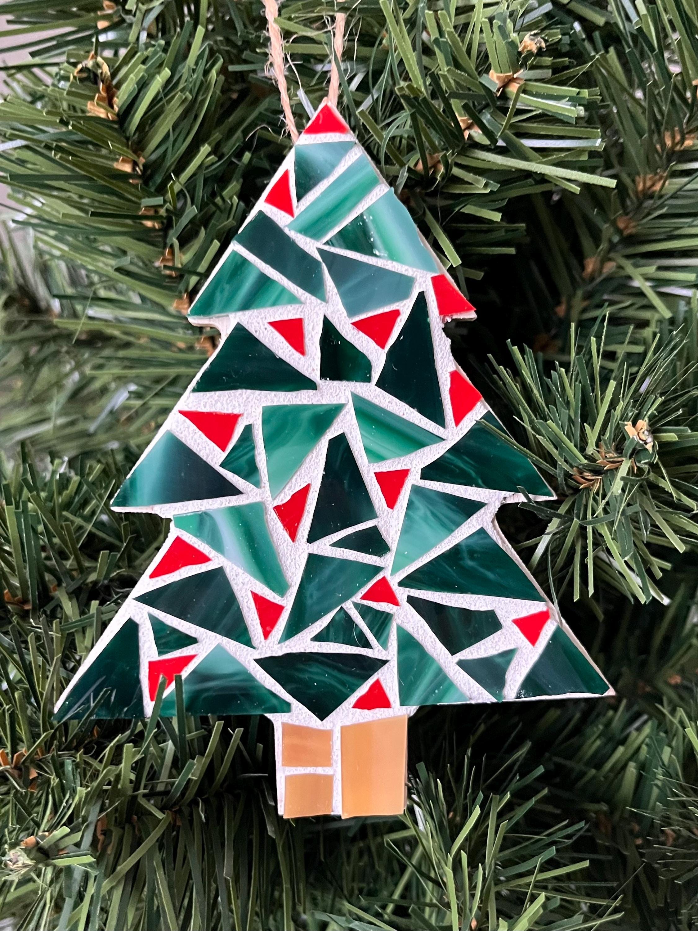 Tree With Lights Handmade Glass Mosaic Christmas Ornament - Etsy