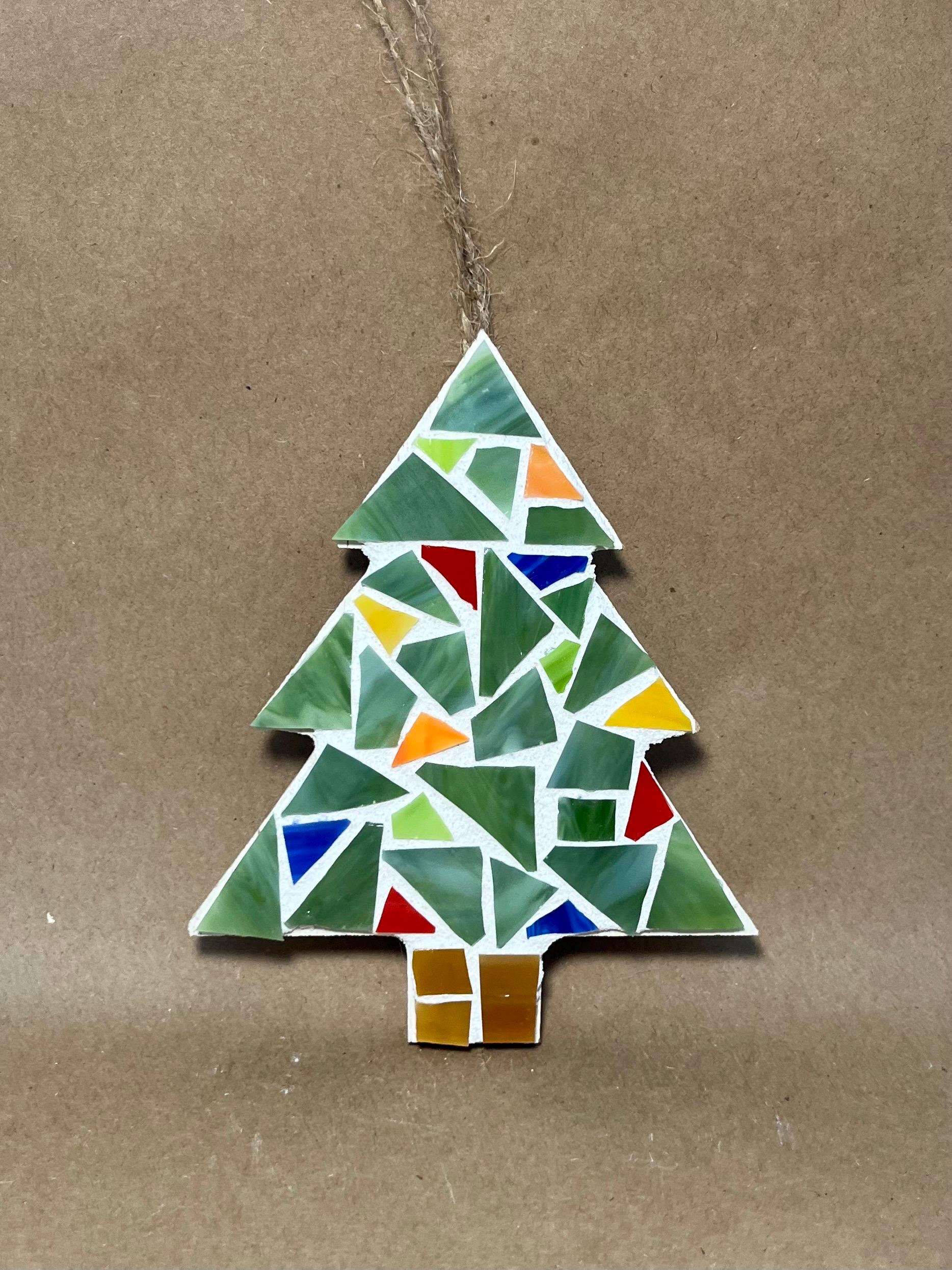 Tree With Lights Handmade Glass Mosaic Christmas Ornament - Etsy