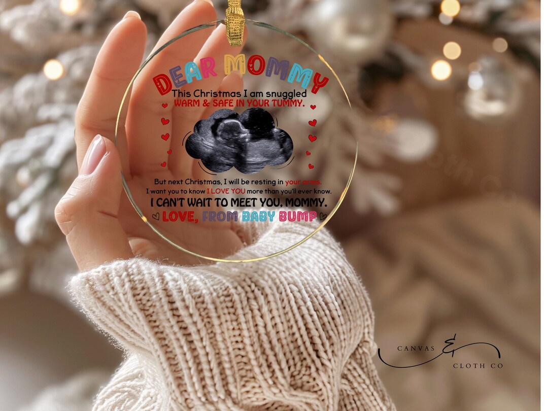 Merry Christmas From the Bump Ornament, Acrylic Ultrasound Keepsake ...