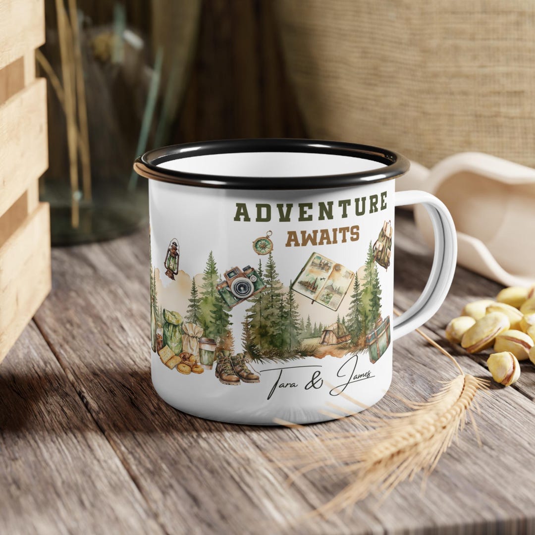 Camp Mug Personalized Glamping, Adventure Awaits Camp Mug, Campint ...