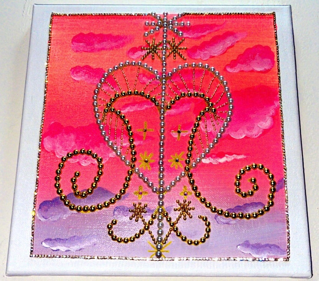 Medium Acrylic Vèvè Painting of Erzulie Freda 10 X 10 - Etsy