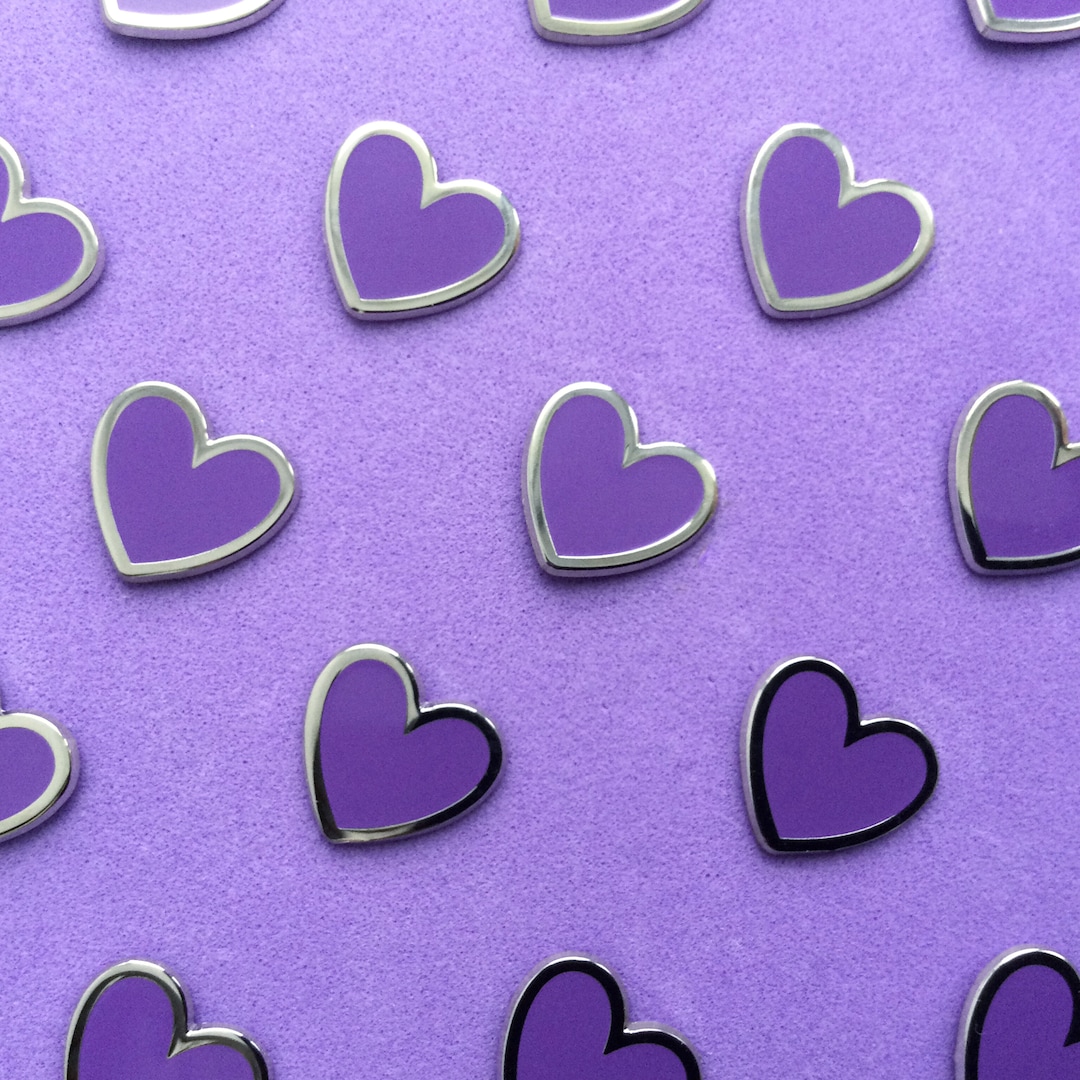 Mini Purple Heart Enamel Pin BTS ARMY Heart Pin - Etsy