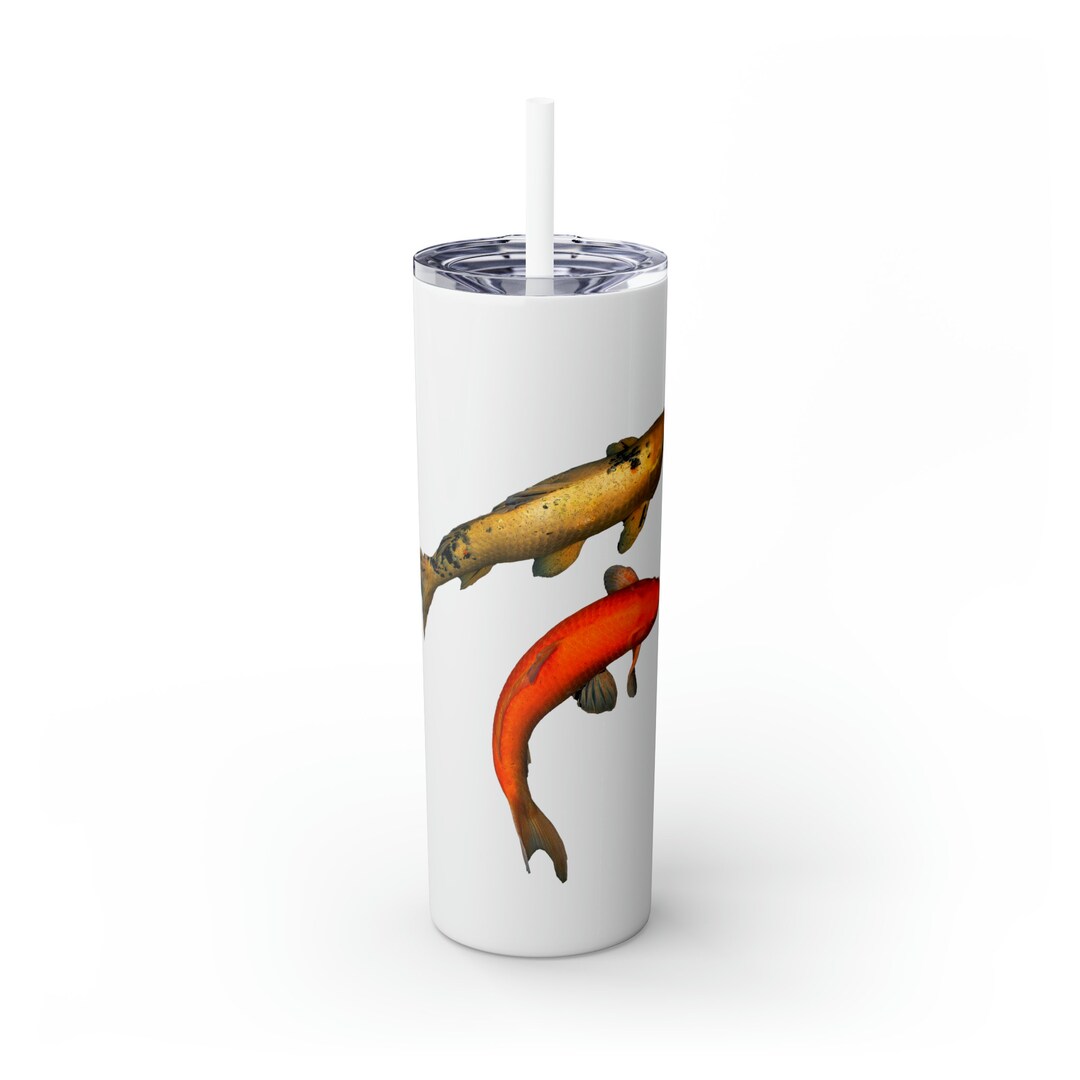 Custom KOI Fish Skinny Tumbler, 20oz With Straw, Unique Gift for ...